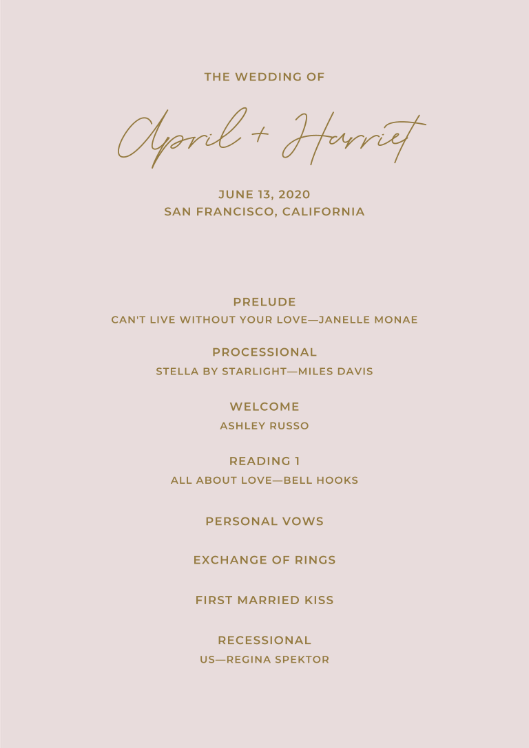 Geneva | Blush | Zola Wedding Programs