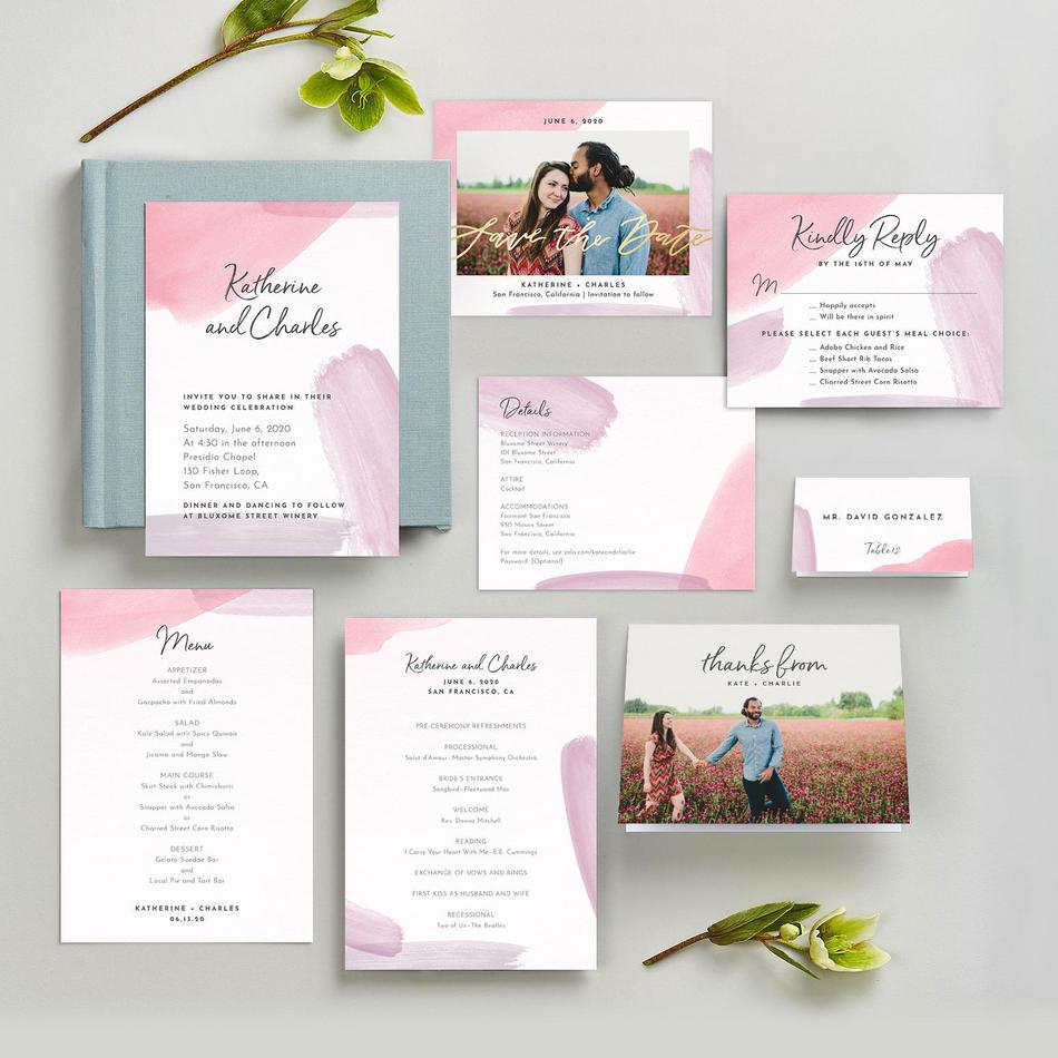 Riverside | Pink | Zola Wedding Programs