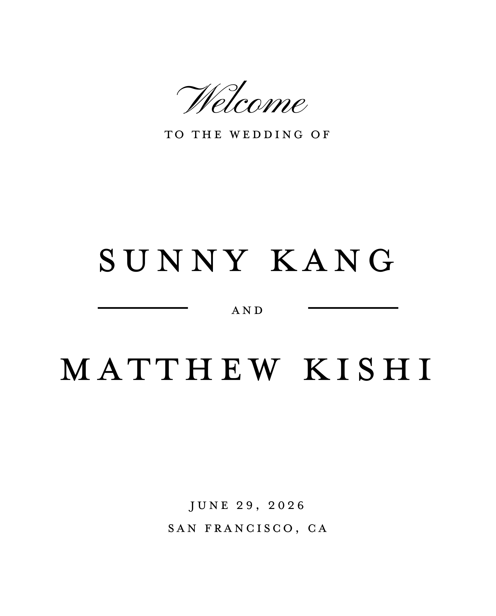 Lucca Portrait | White | Zola Wedding Signs