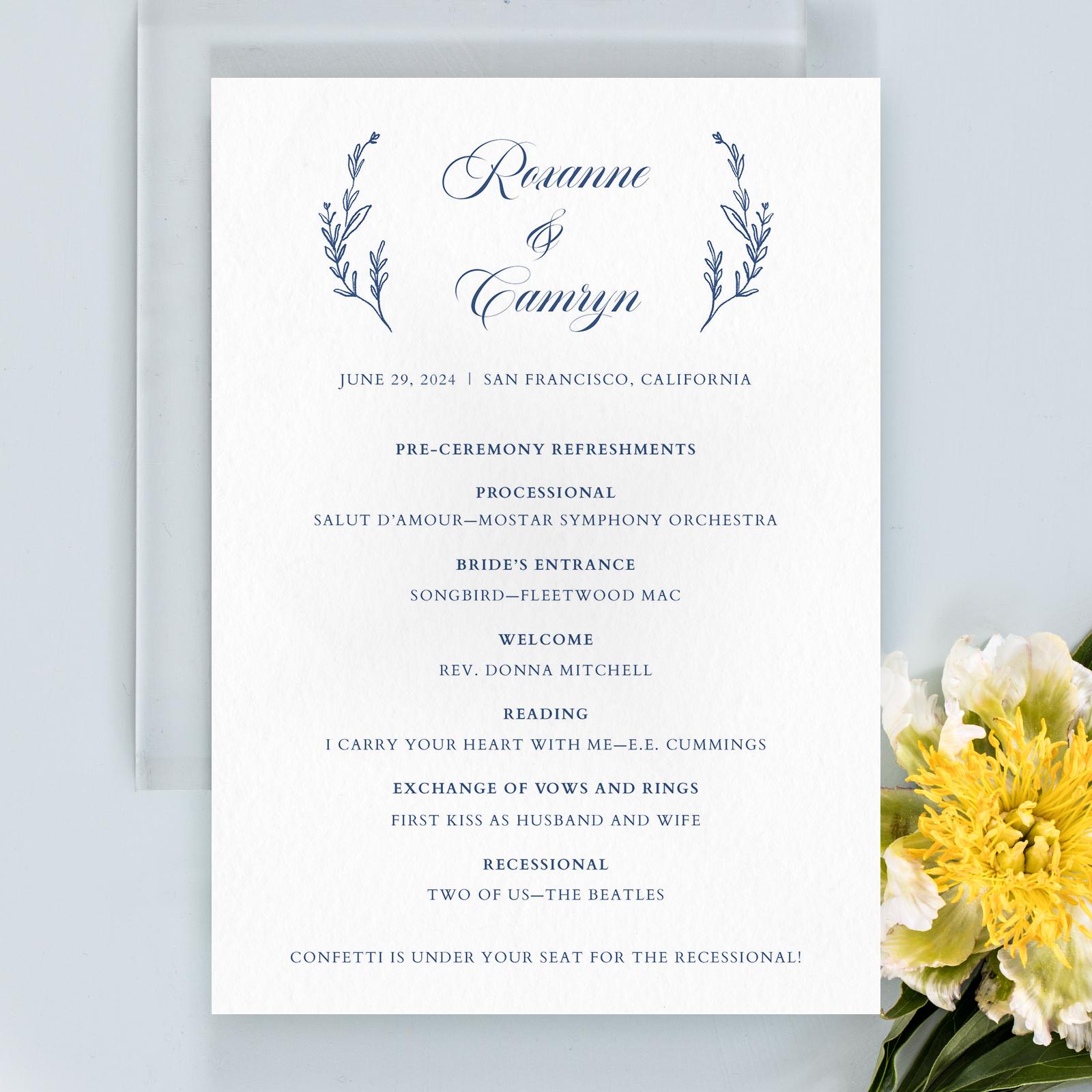 Zola Wedding Programs - Eleanora