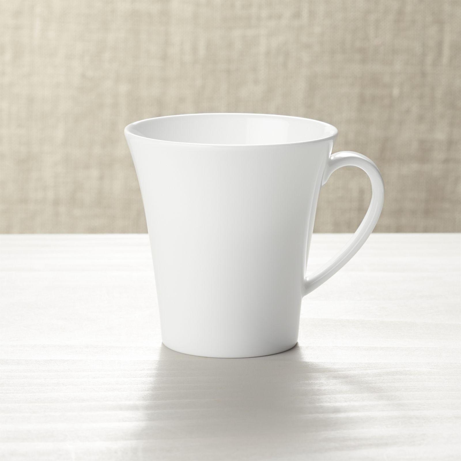 Crate and Barrel, White Pearl Mug, Set of 4 - Zola