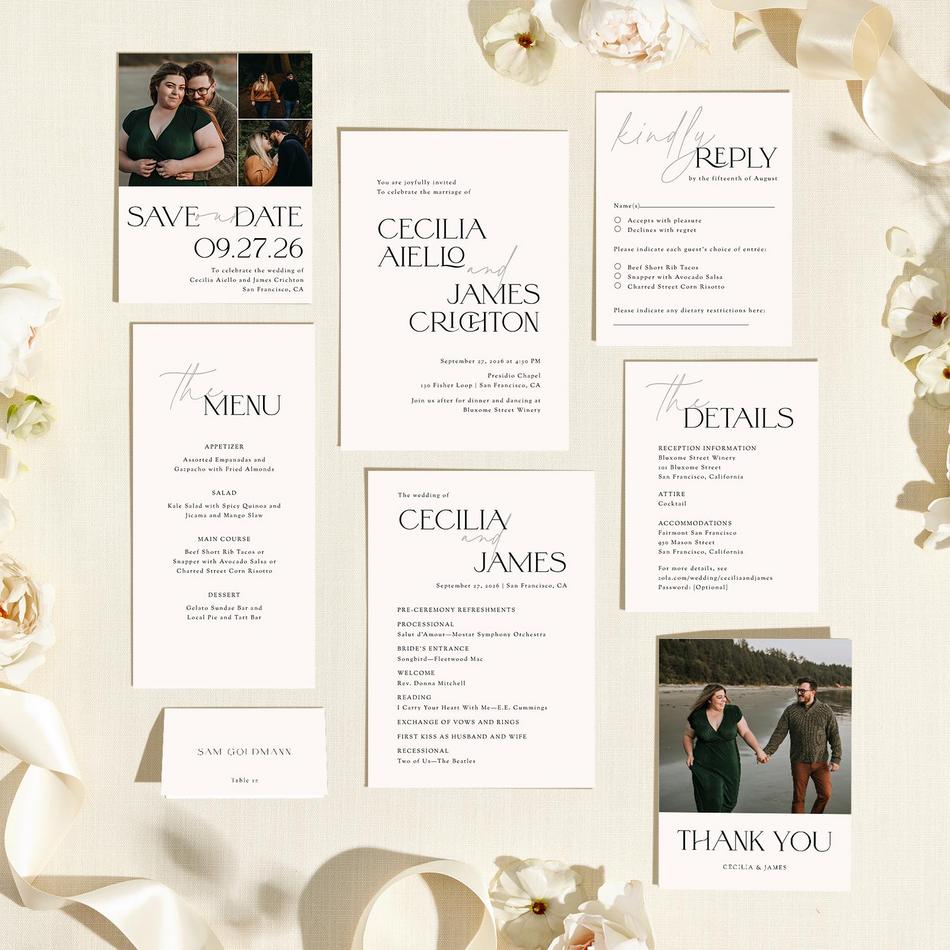 Santiago | Off-White | Zola Wedding Programs