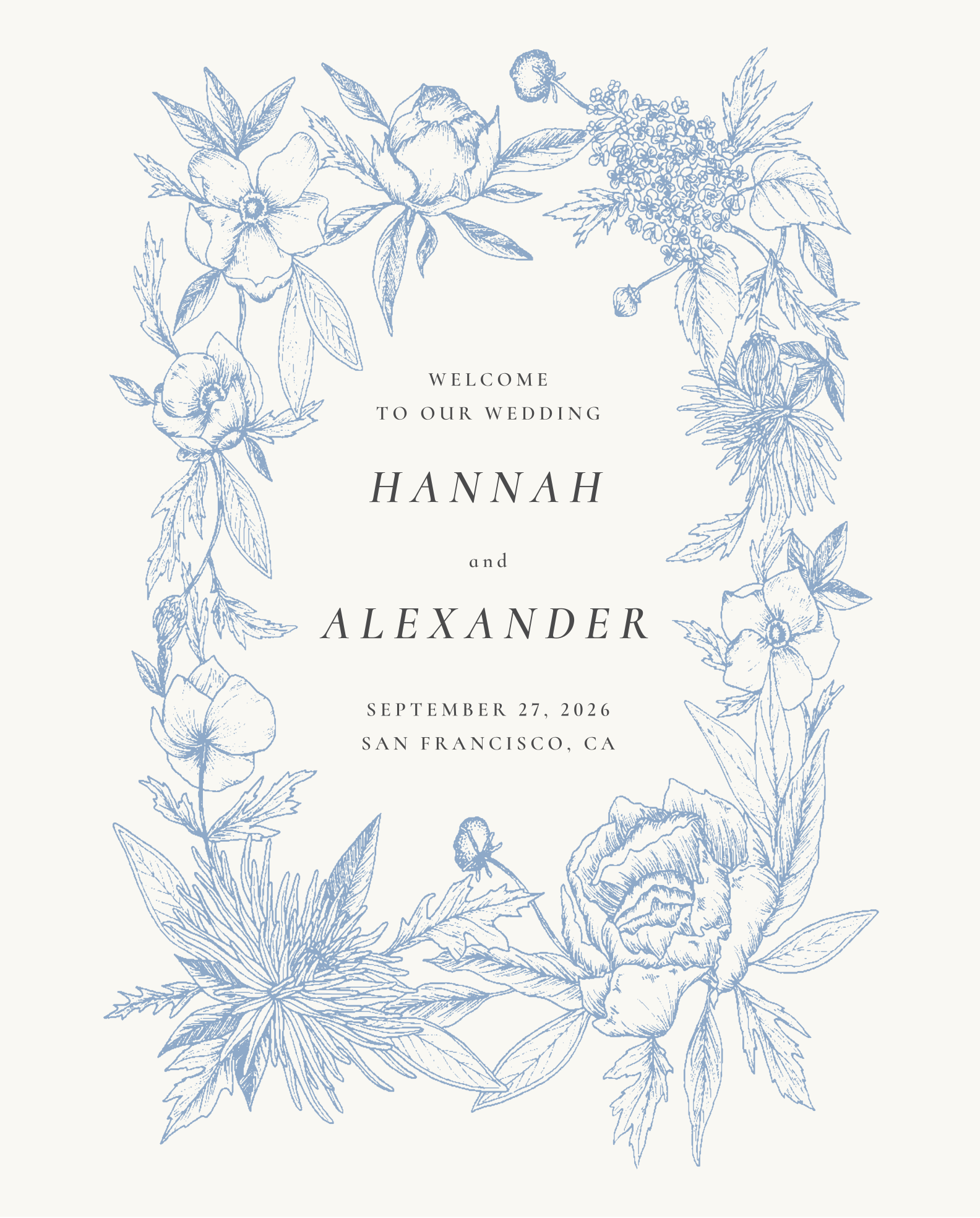 Kianna Portrait | Sky | Zola Wedding Signs