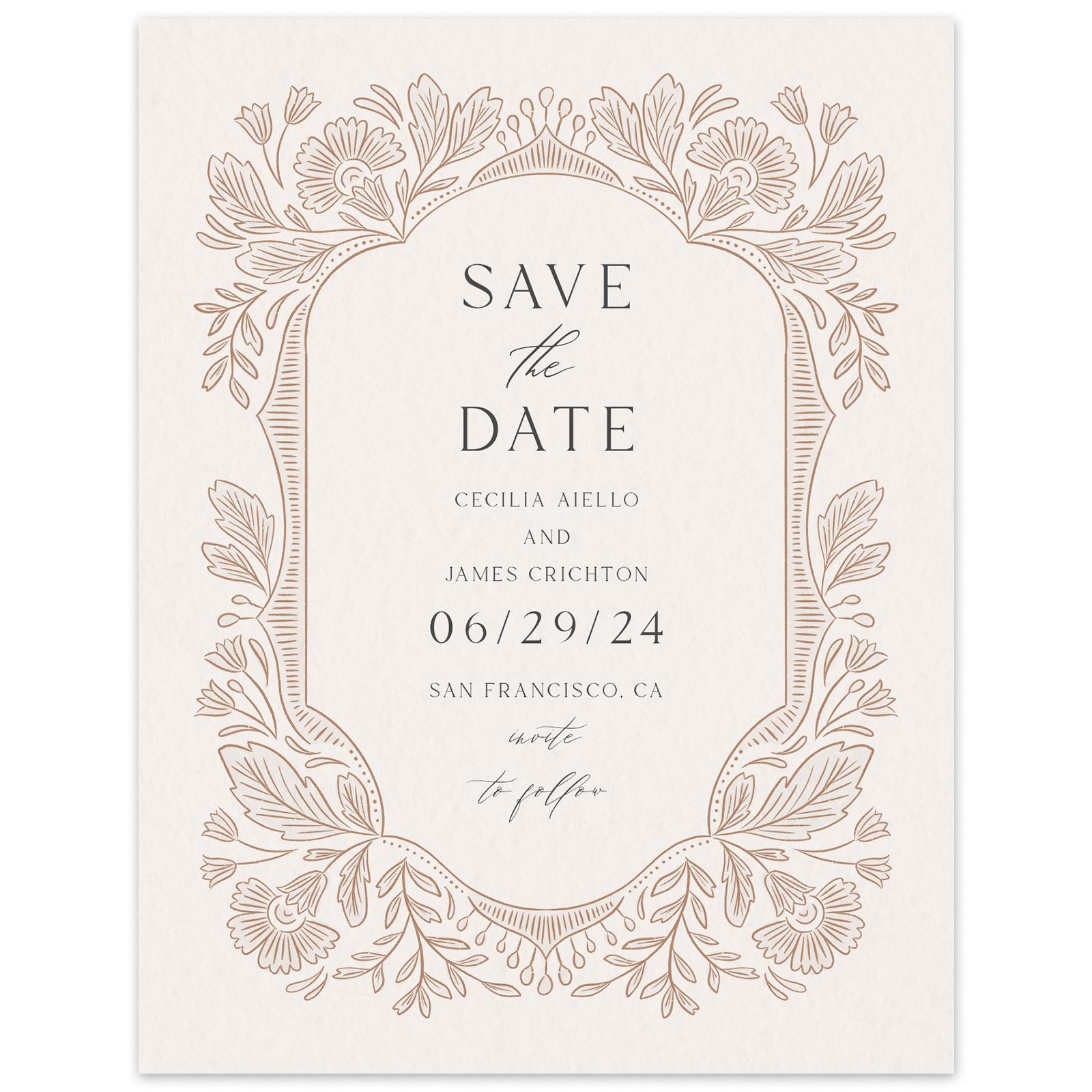 Brown Save the Date Cards for Weddings