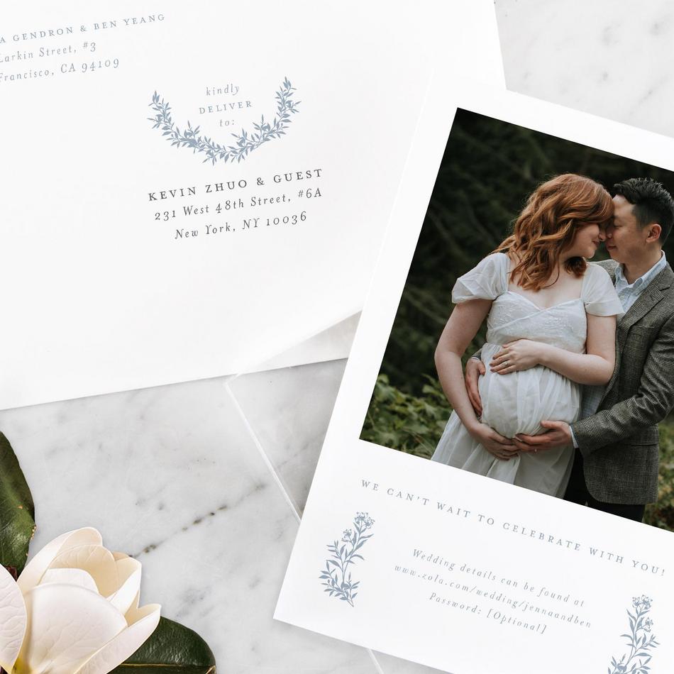 Vienna Portrait | Powder Blue | Zola Wedding Invitations