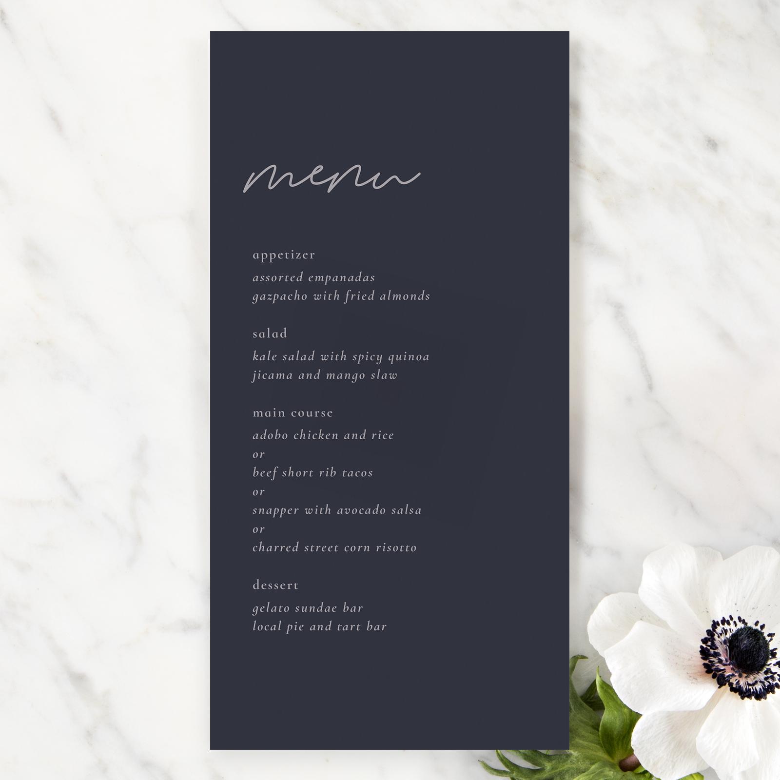 Zola Wedding Menus - Splendor