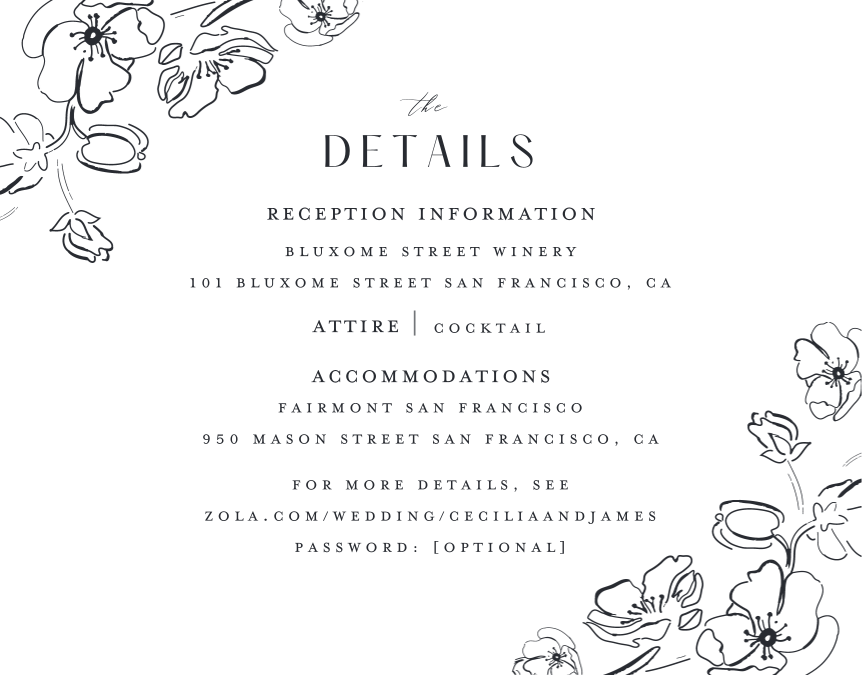 Kingsley | Ebony | Zola Wedding Enclosure Cards