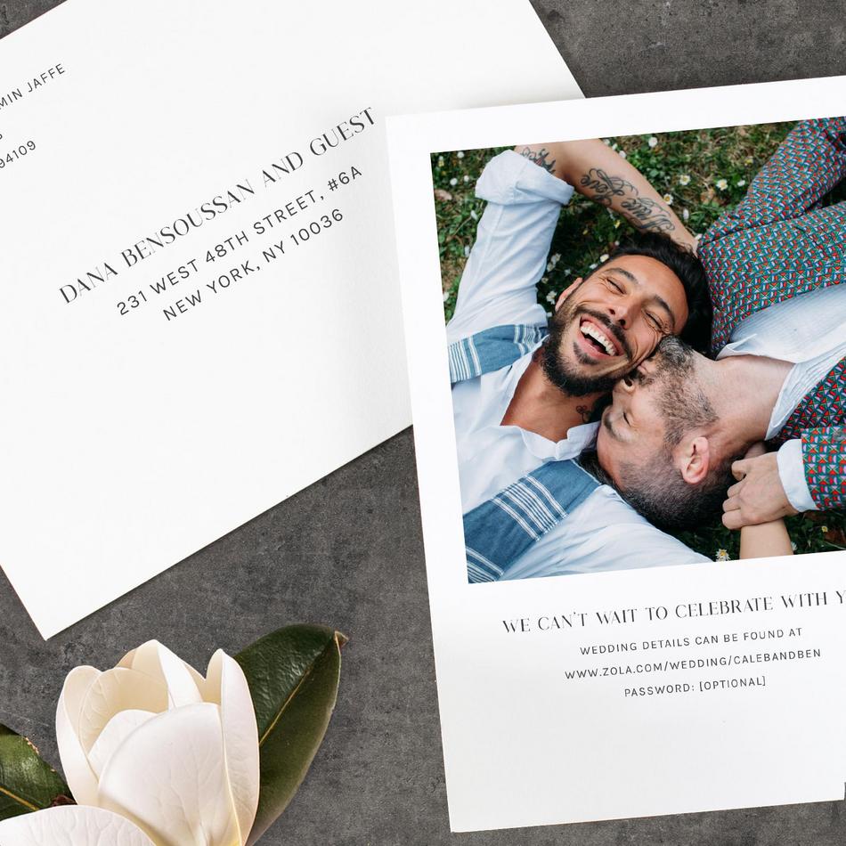 Latona Portrait | Brown | Zola Wedding Invitations