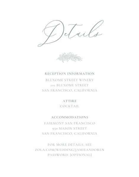 Mathias | Rich Sage | Zola Wedding Enclosure Cards