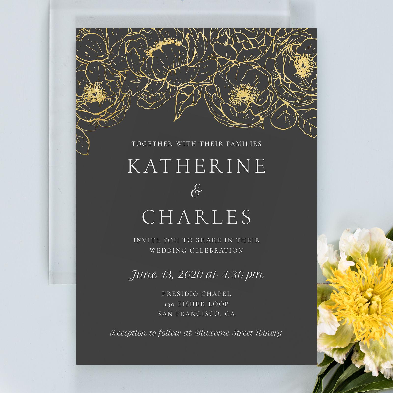 Zola Wedding Invitations - Rooftop Bloom Foil