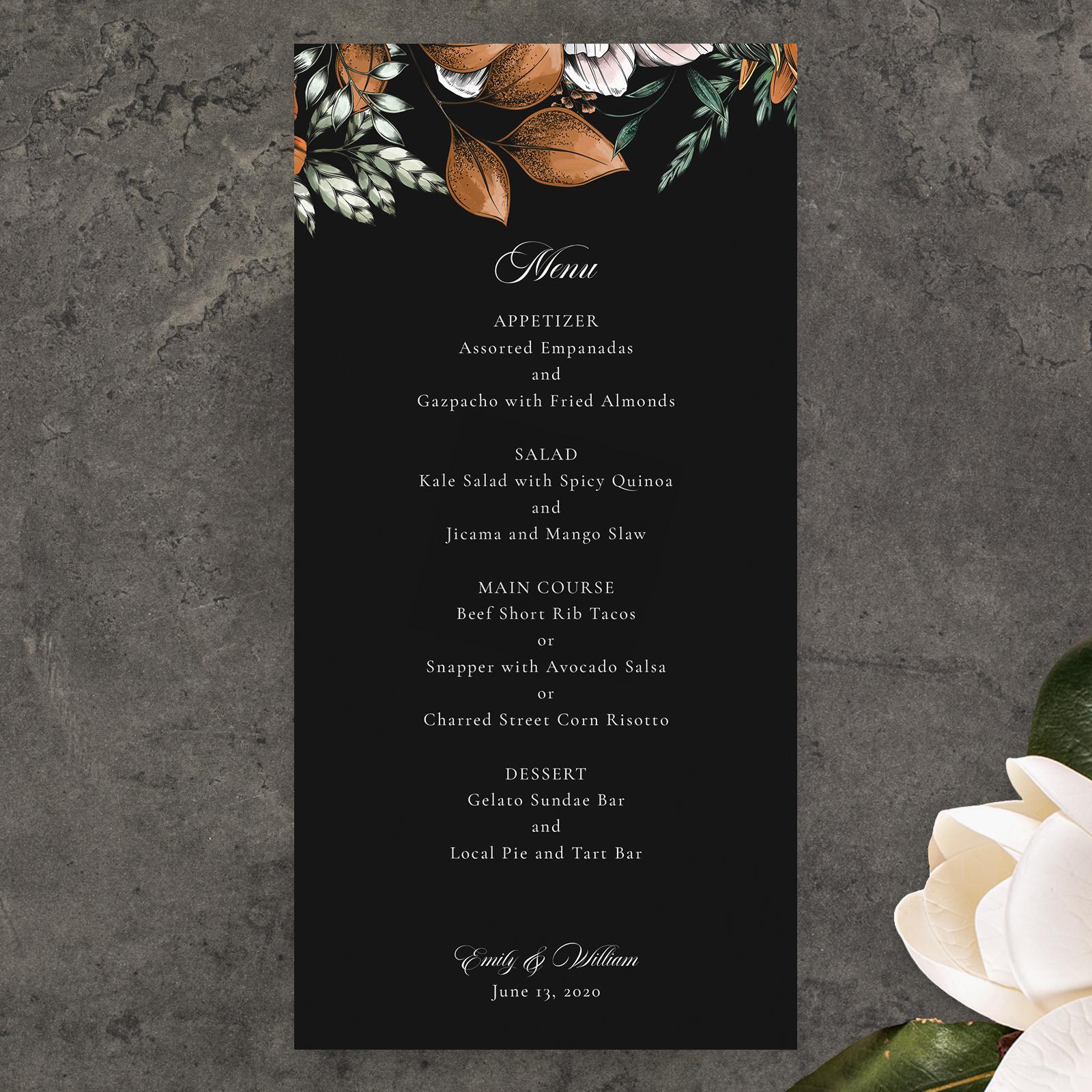 Zola Wedding Menus - Gardner