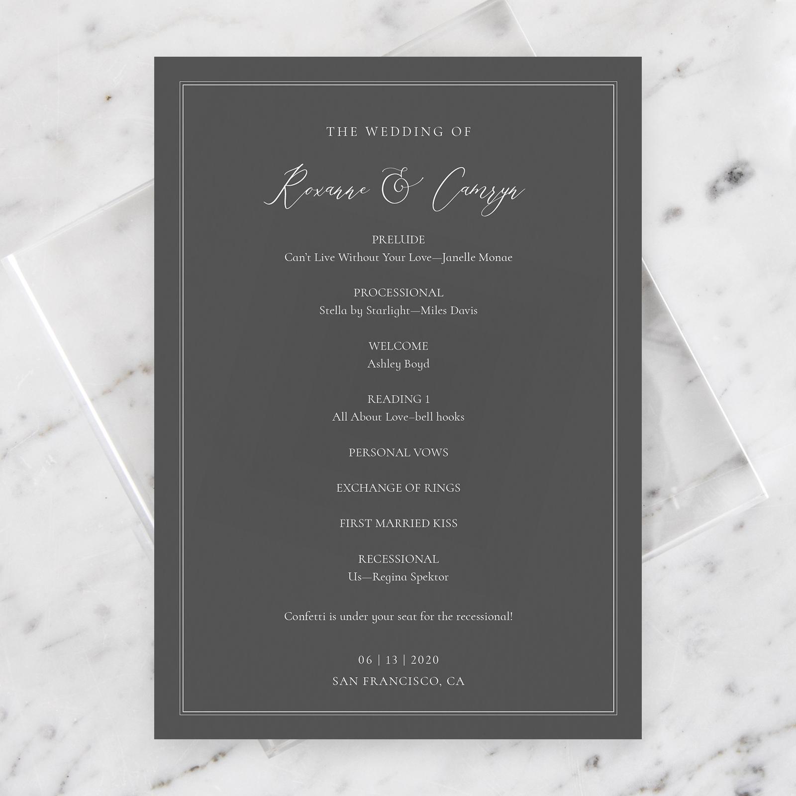 Zola Wedding Programs - Novela