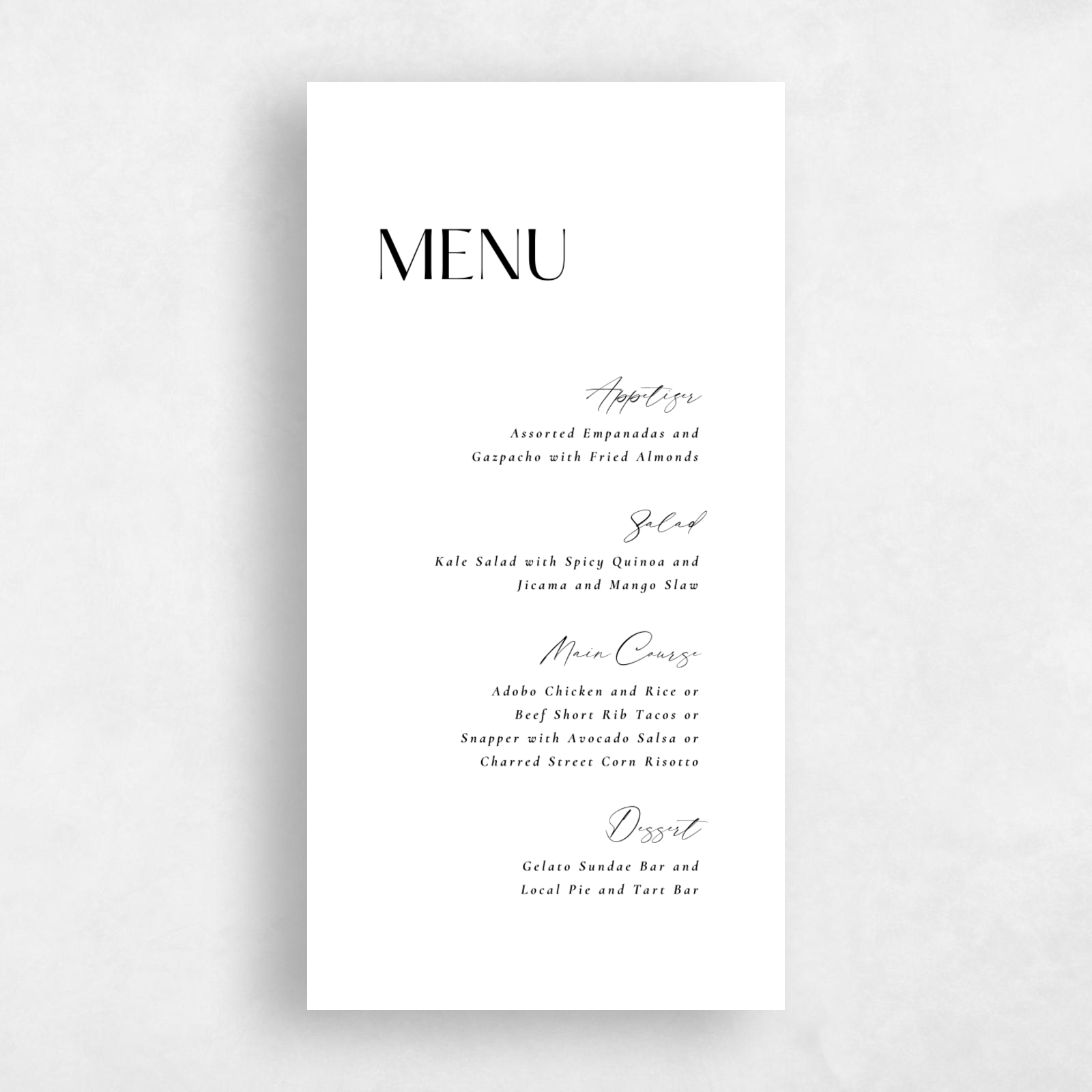 Wedding Menus | Zola