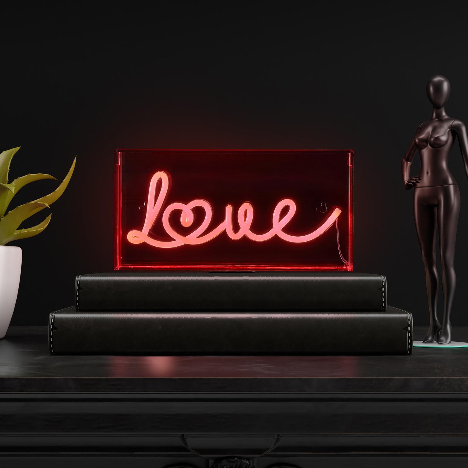 JONATHAN Y, Love Contemporary Glam Acrylic LED Neon Light Box | Zola