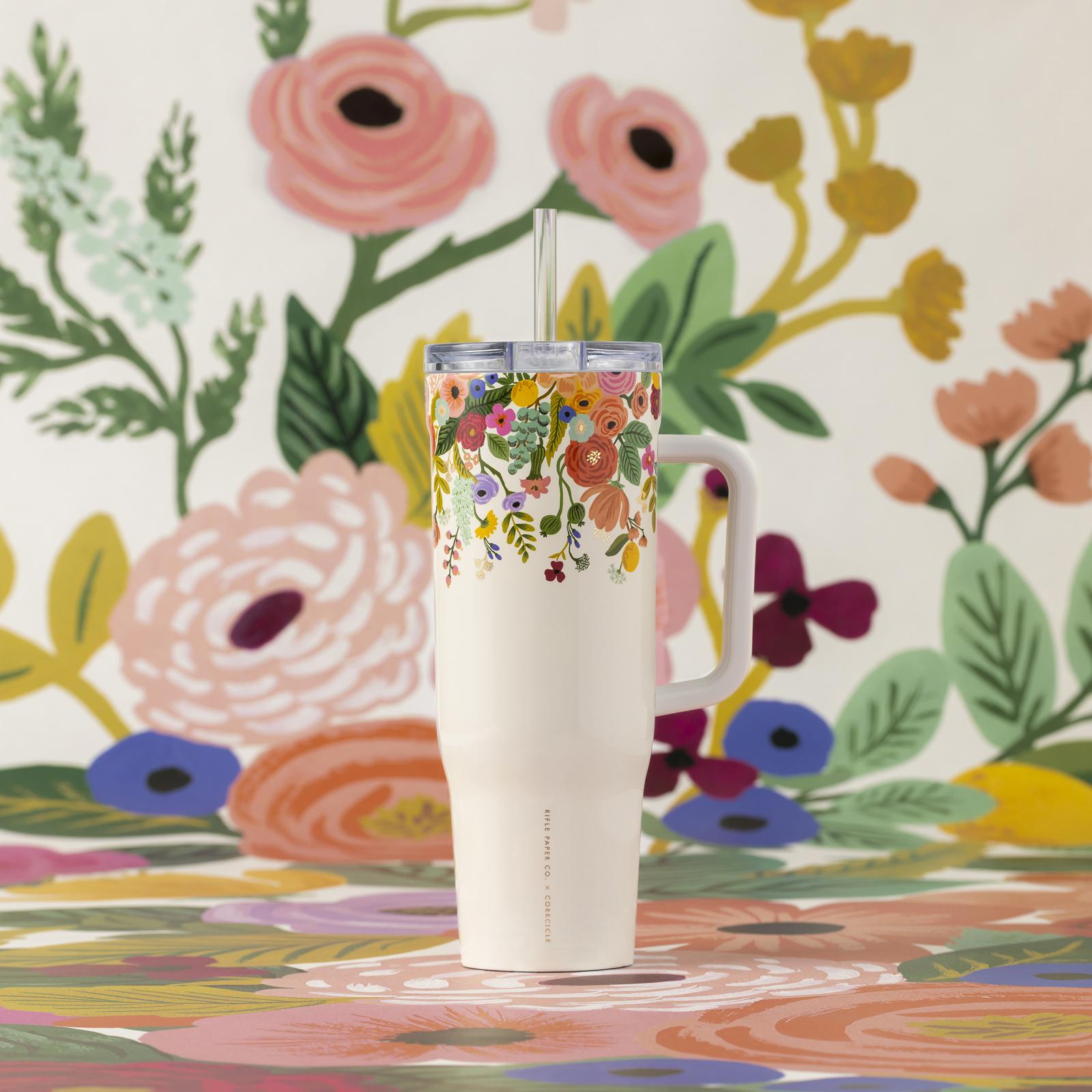 Corkcicle, Rifle Paper Cruiser Insulated Tumbler with Handle | Zola