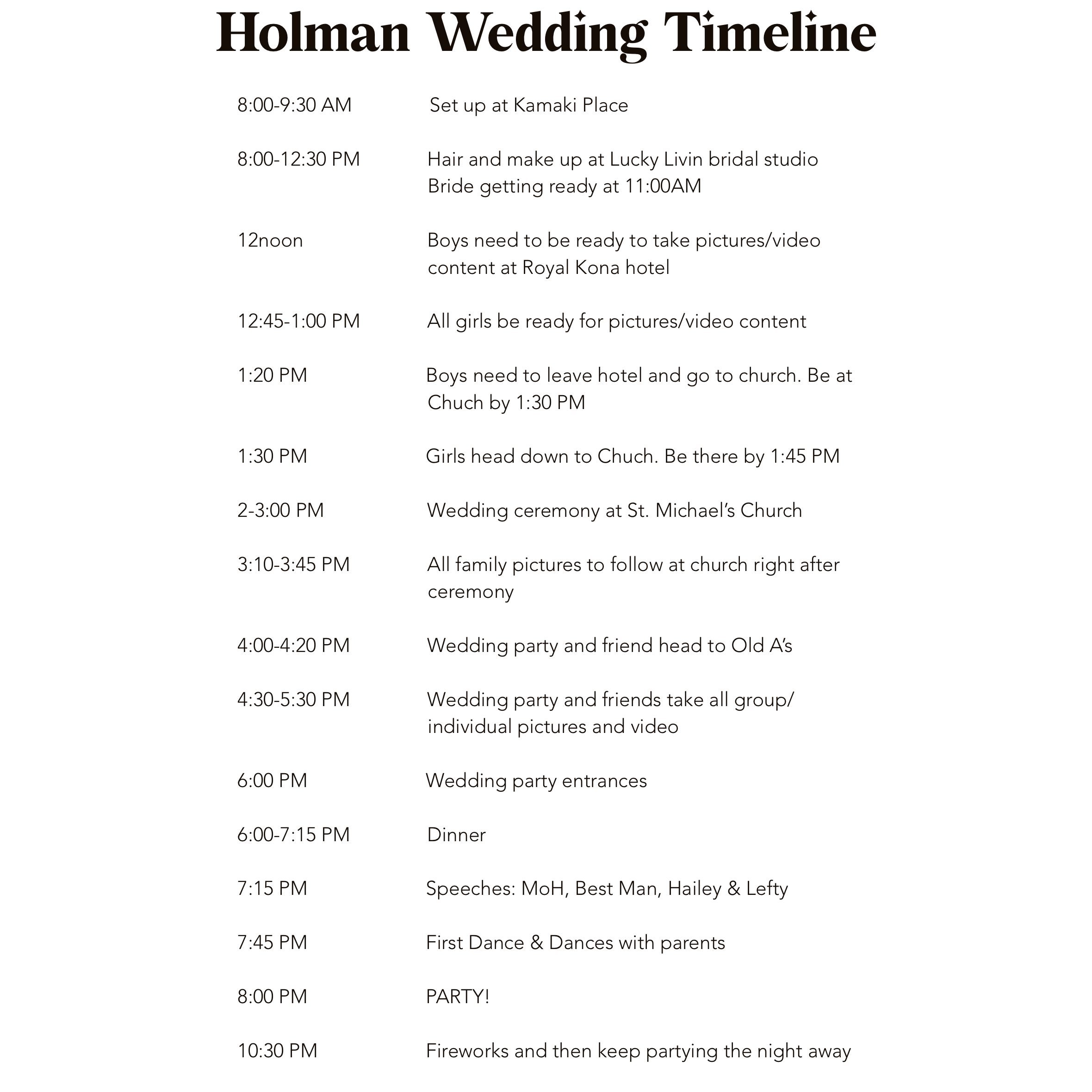 Hailey Onaka and Lefty Holman's Wedding Website