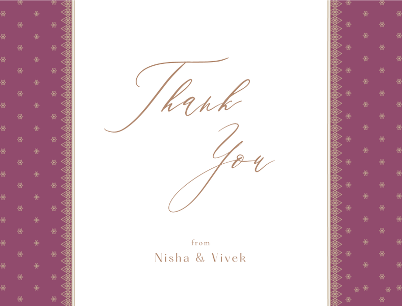 Pyaar Landscape | Deep Magenta | Zola Thank You Cards