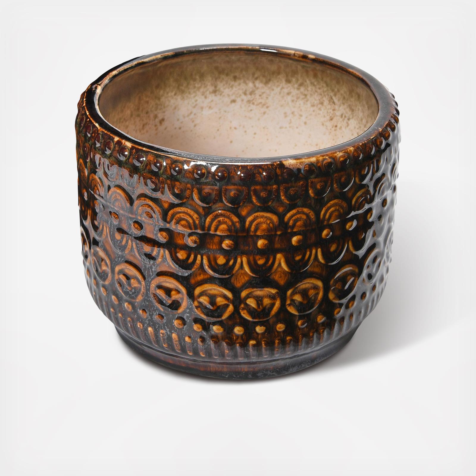 Bloomingville, Embossed Planter with Reactive Glaze | Zola