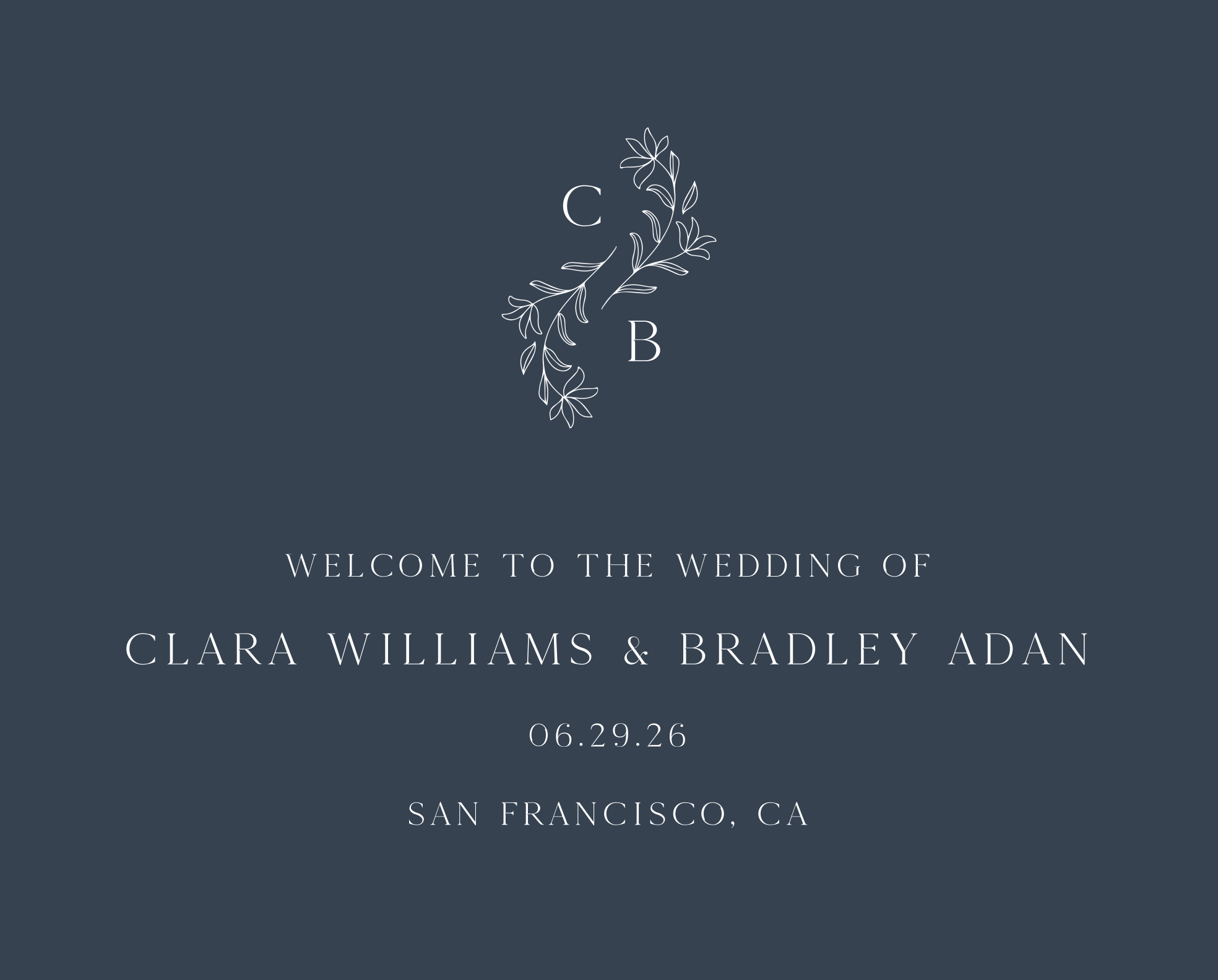 Creston Landscape | Grayed Navy | Zola Wedding Signs