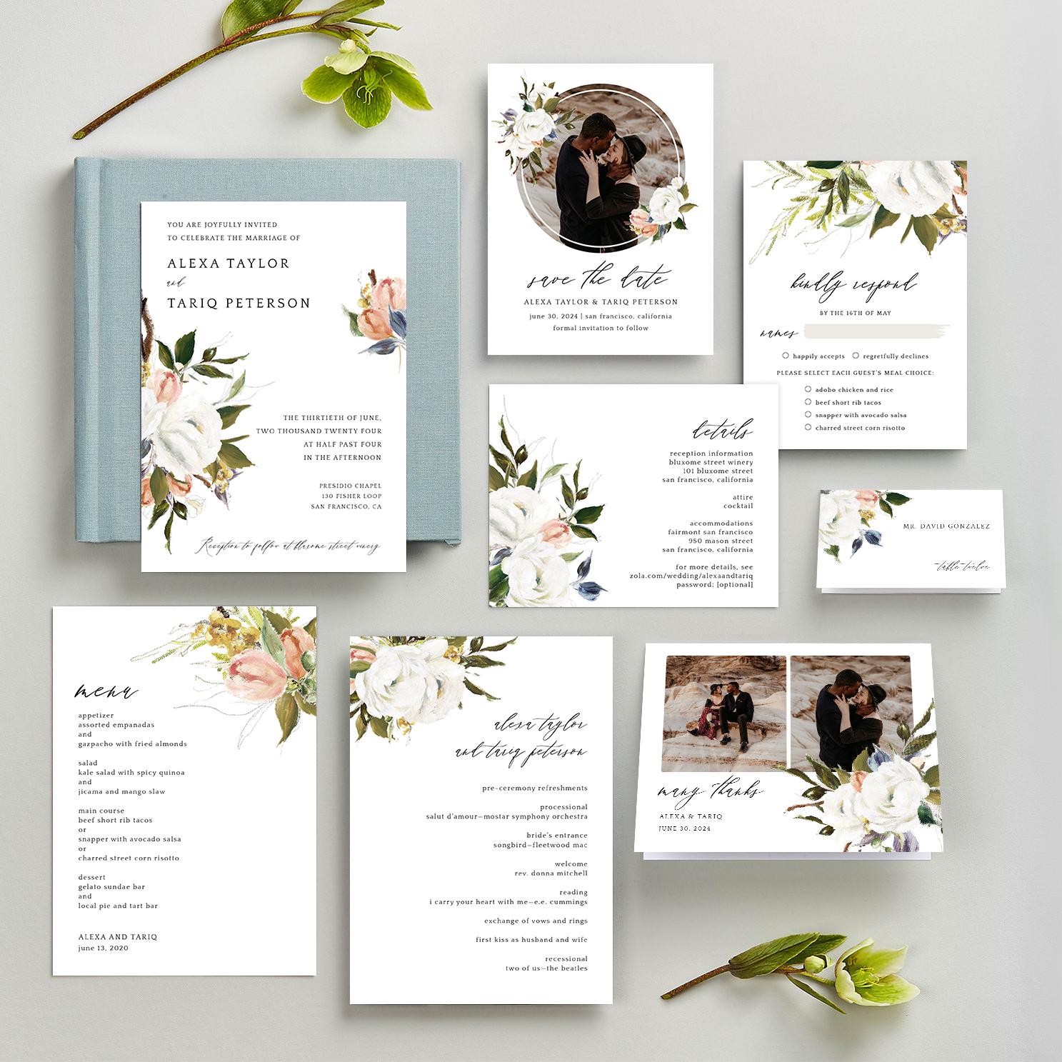 Octavia Classic | White | Zola Wedding Invitations