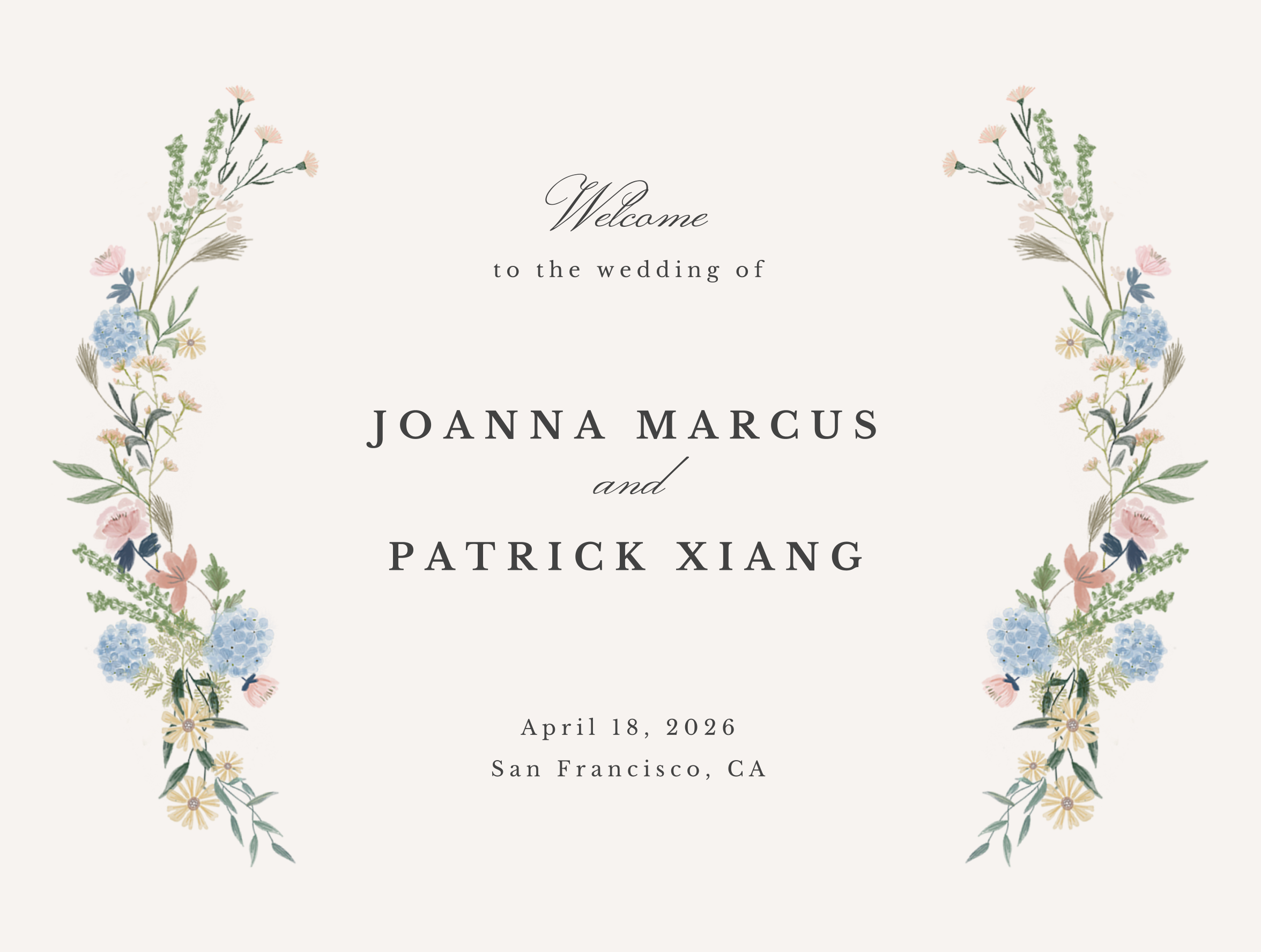 Laurelwood Landscape | Light Oatmeal | Zola Wedding Signs