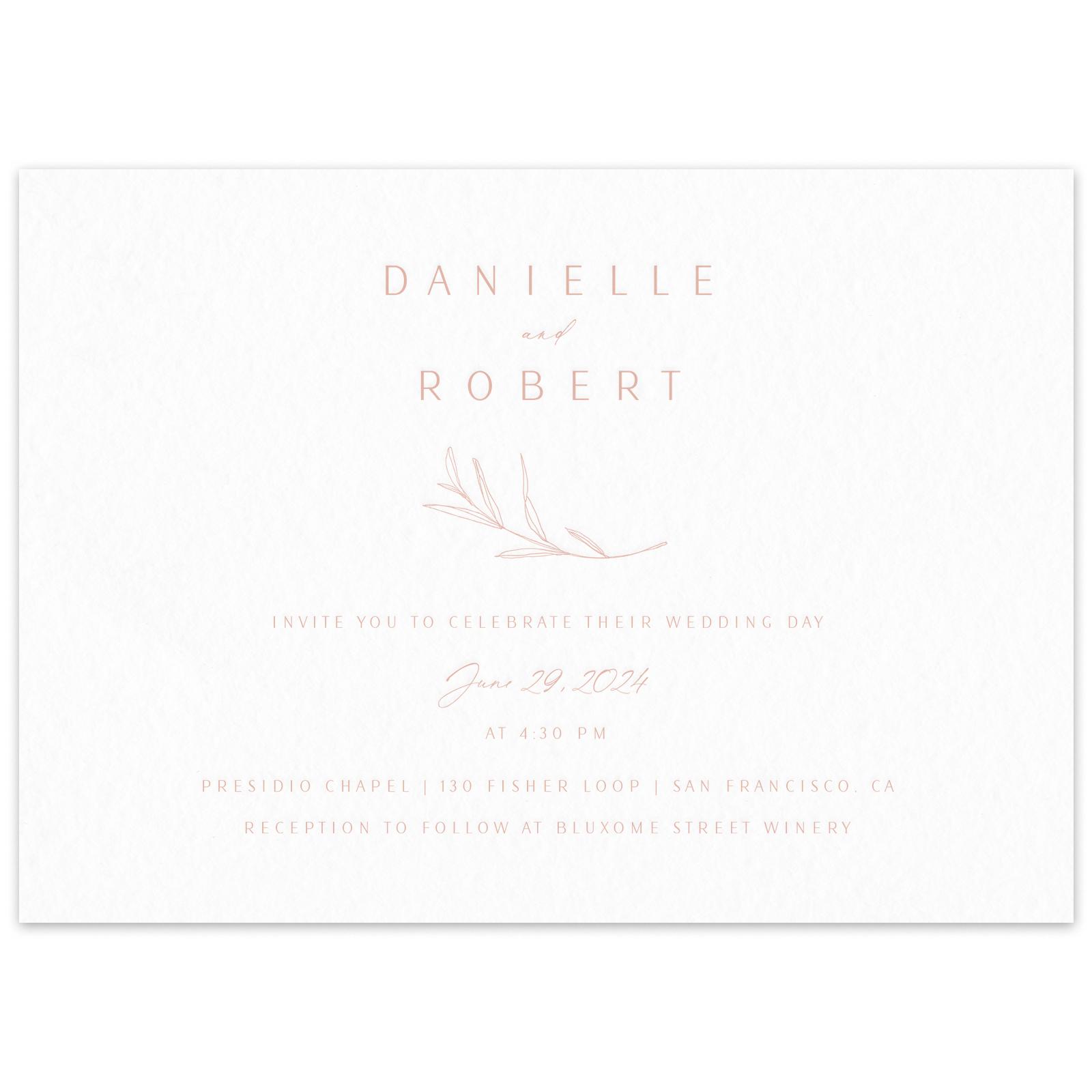 Zola Invites + Paper, Invitation - Avila Landscape Letterpress Single ...