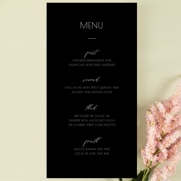 Zola Wedding Menus - Fountaine