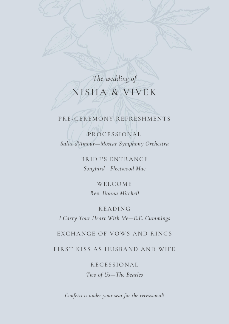 Zola Wedding Programs - Cardinell