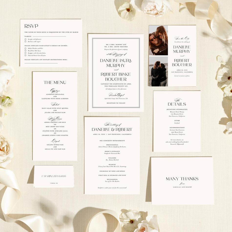 Hilltone Classic | Off-White | Zola Wedding Invitations