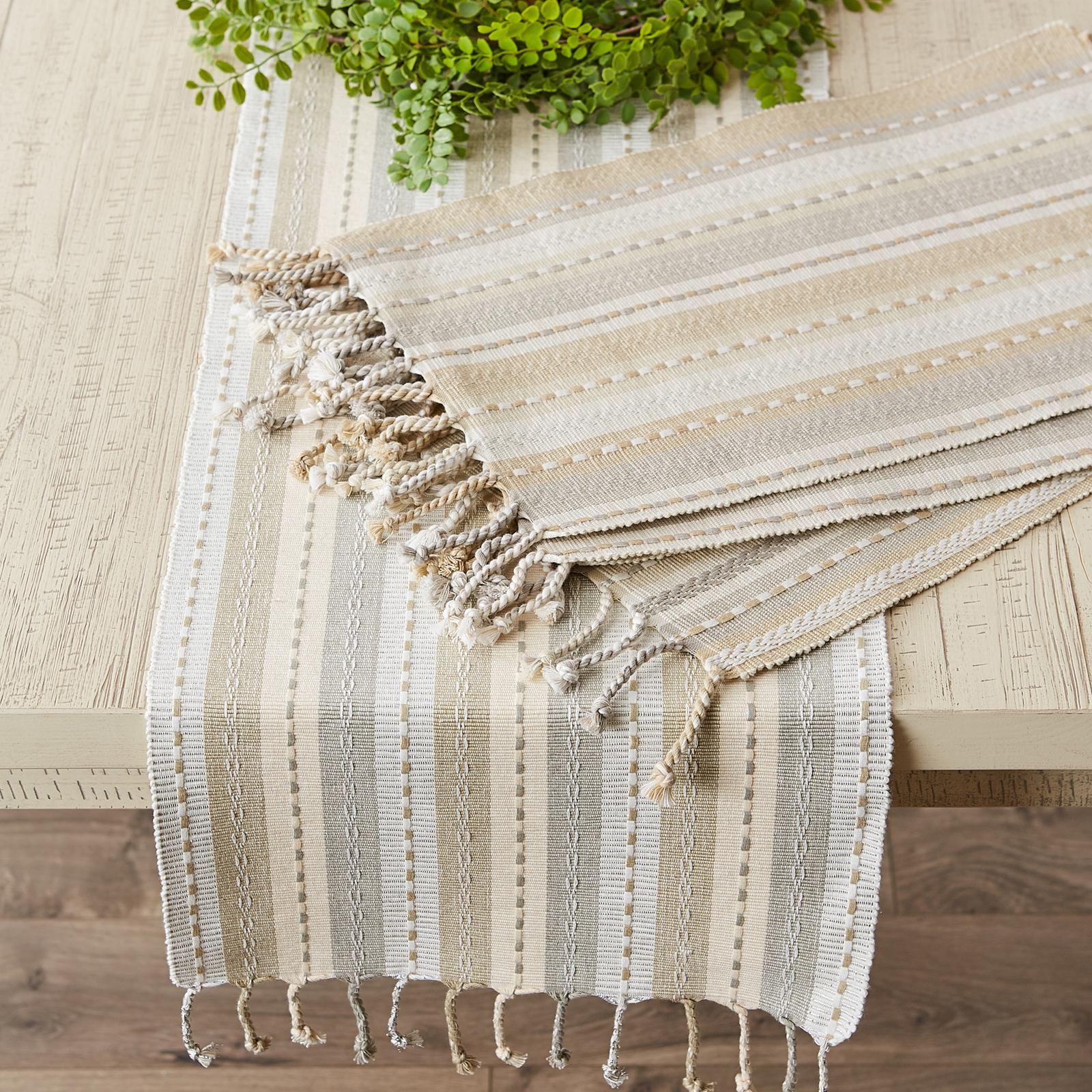 DII, Tonal Stripe with Fringe Placemat, Set of 6 | Zola