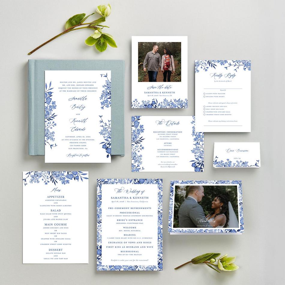 Lombardy Classic | Cobalt | Zola Wedding Invitations