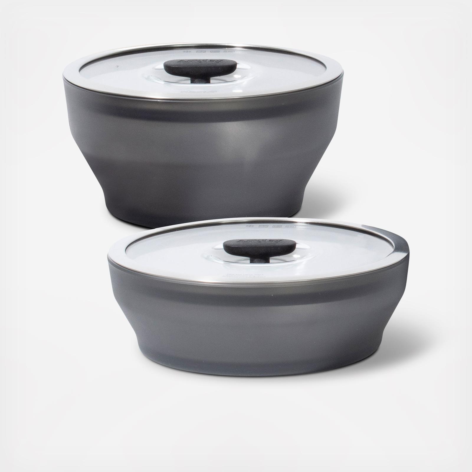 Anyday, 4-Piece Matte Black Glass Frosted Cookware & Storage Set | Zola