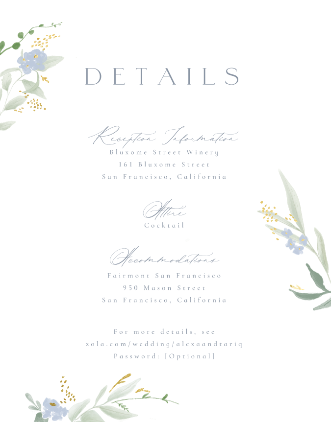 Darcy Foil | Periwinkle Gray | Zola Wedding Enclosure Cards