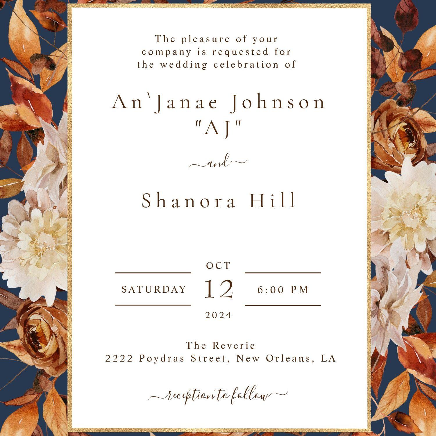 AJ Johnson and Nora Hill's Wedding Website