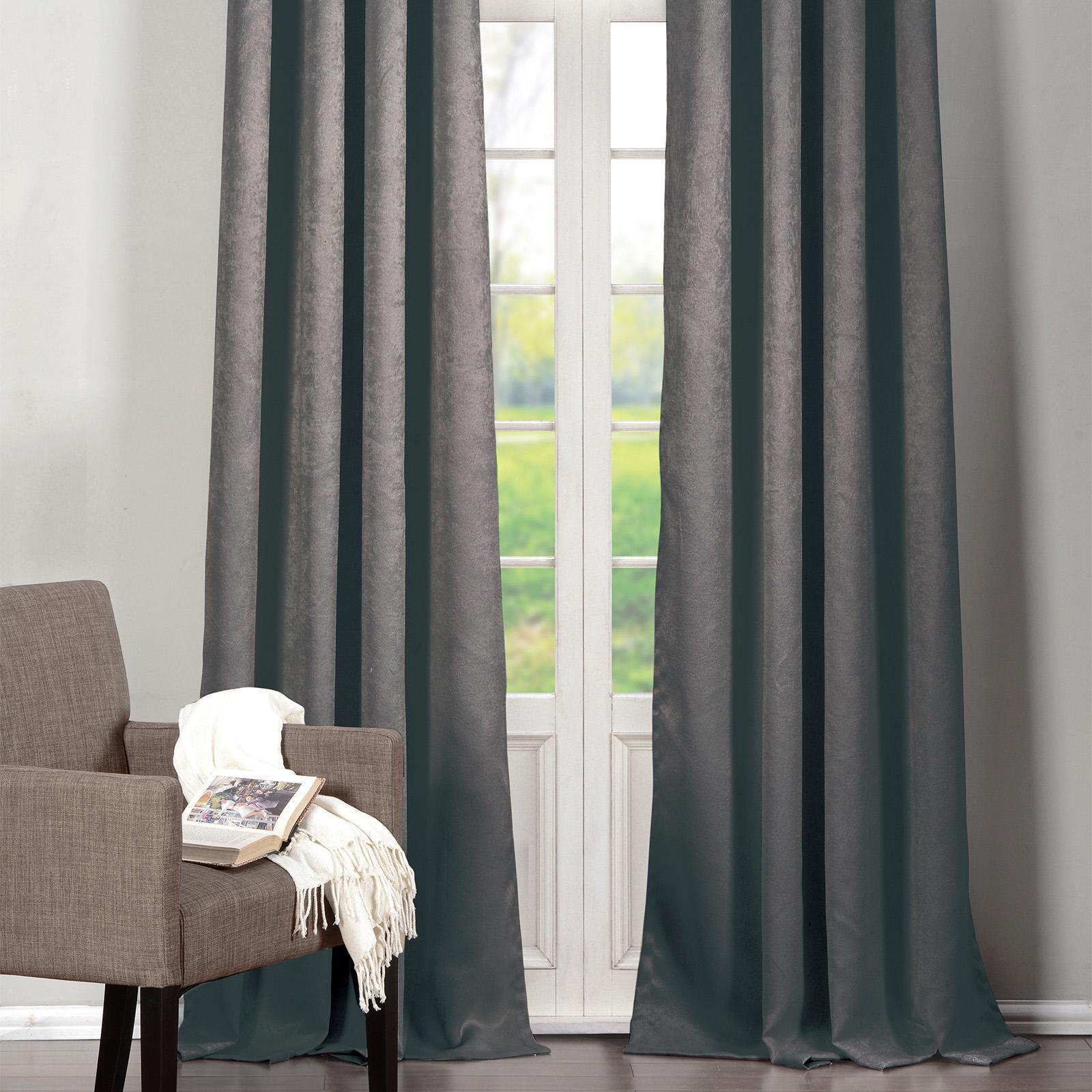 Duck River, Quincy Faux Velvet Blackout Curtain Panel, Set of 2 - Zola
