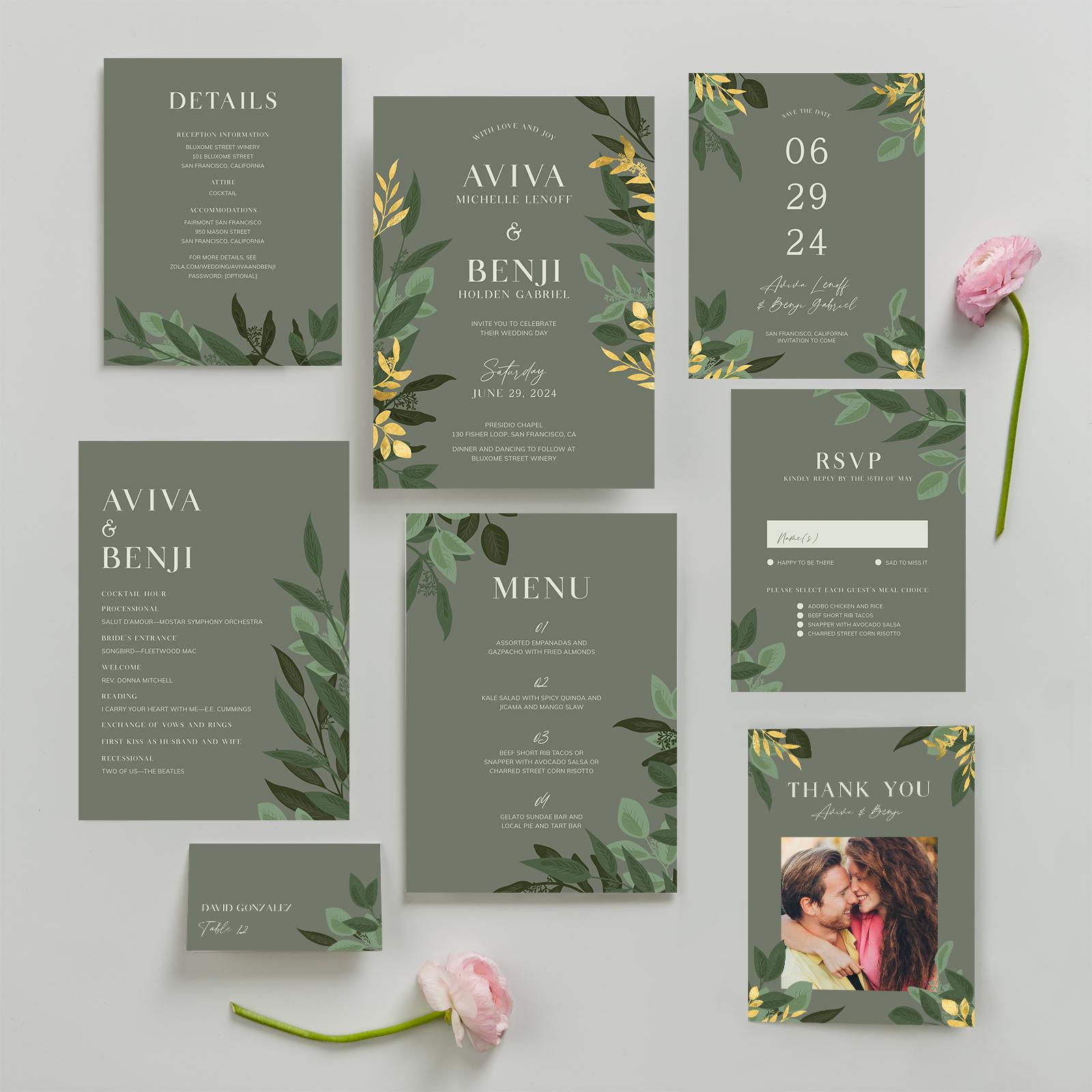 Zola Wedding Invitations - Summerlin Classic Foil