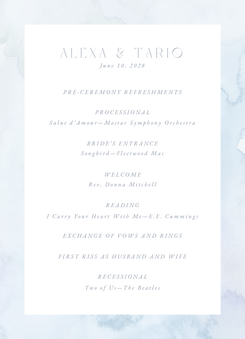 Beaux-Arts | Sweet Blue | Zola Wedding Programs