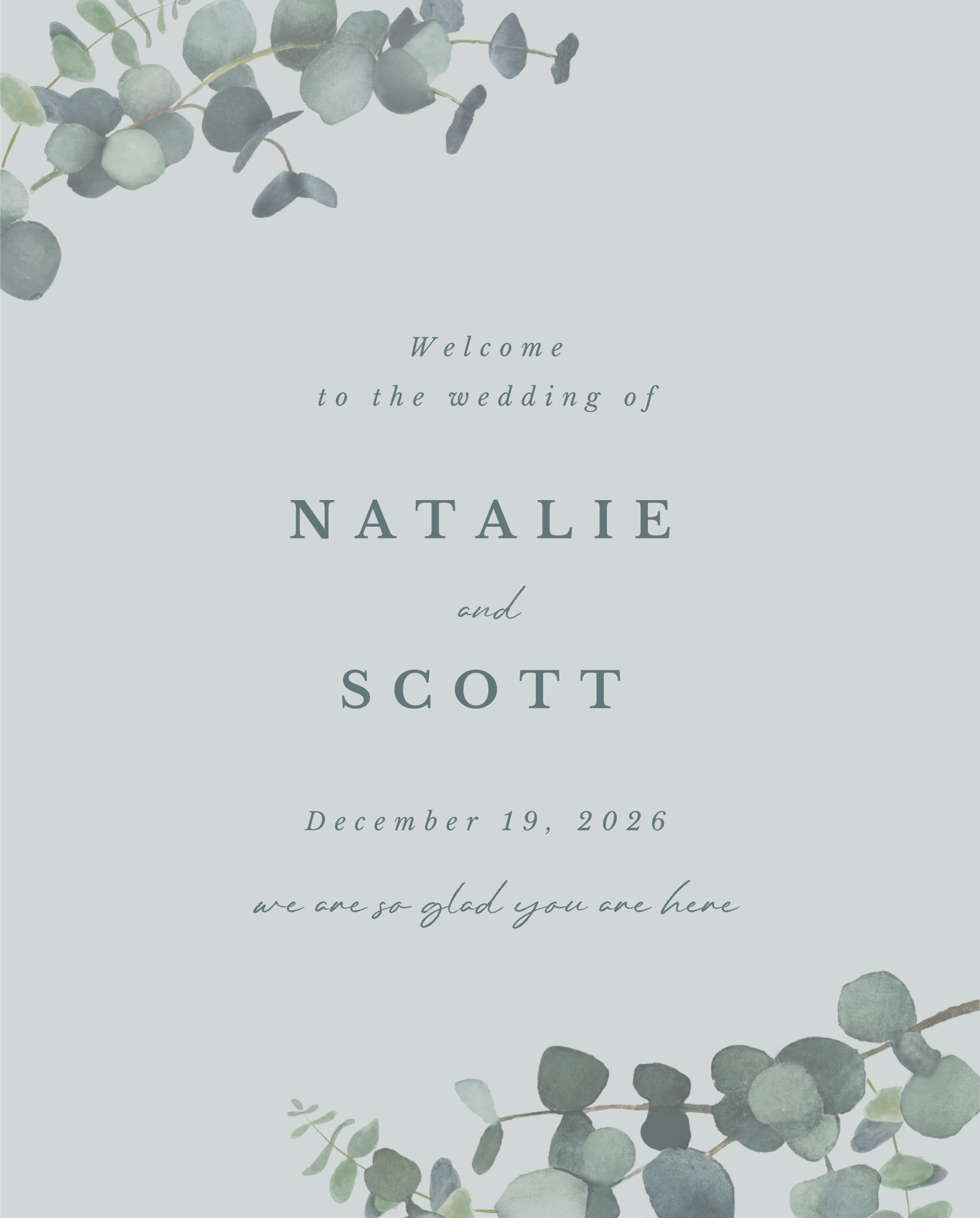 Verde Portrait | Blue Sage Mist | Zola Wedding Signs