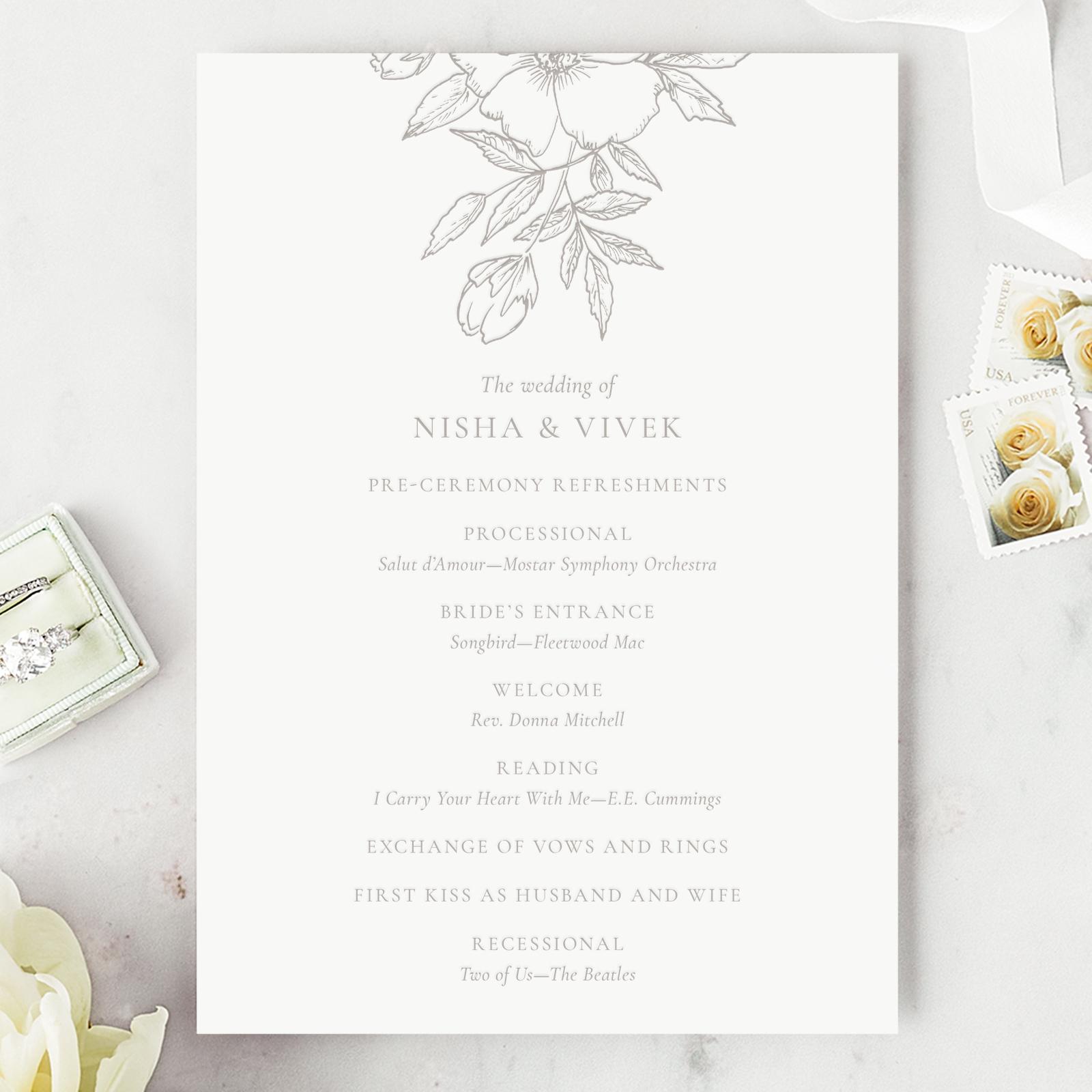 Zola Wedding Programs - Cardinell Letterpress