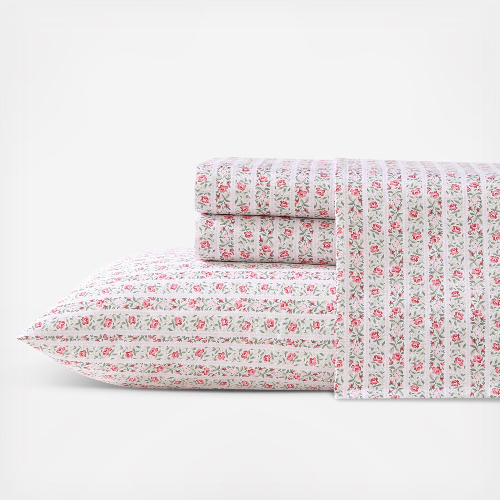 Laura Ashley, Marta Stripe 300-TC Cotton Sateen 4-Piece Sheet Set | Zola