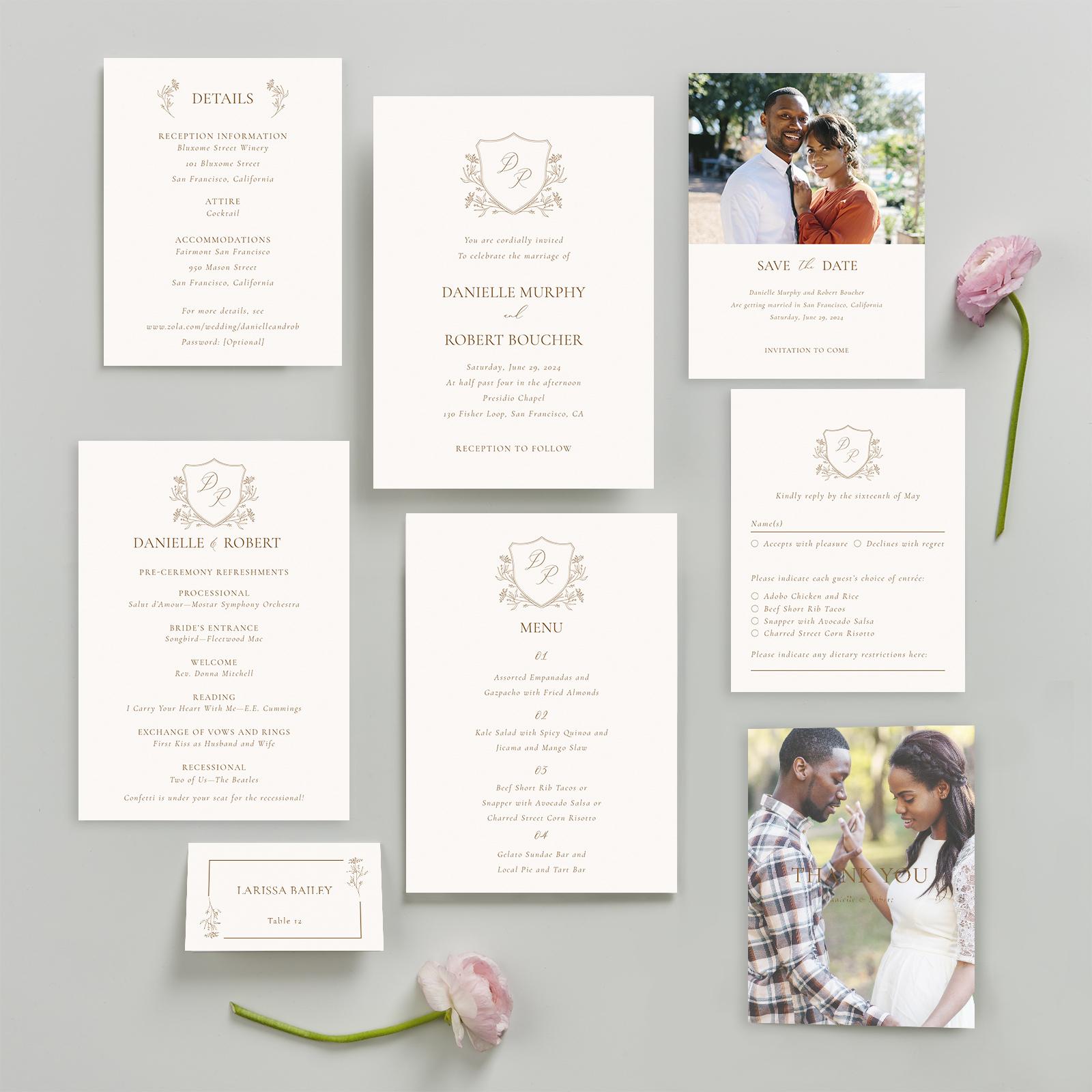 Zola Wedding Invitations - Brooklea Portrait