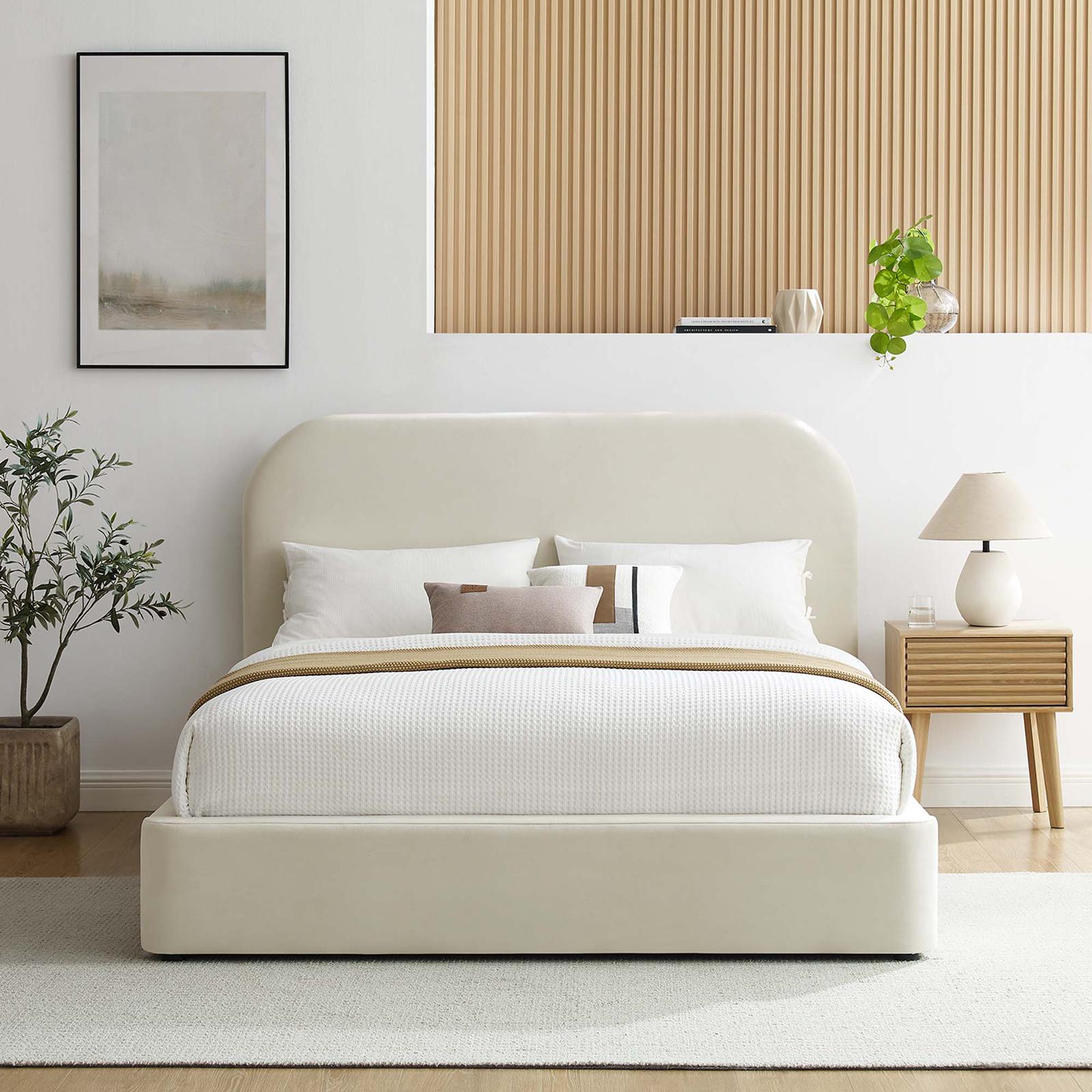 Modway, Keynote Performance Velvet Curved Platform Bed | Zola