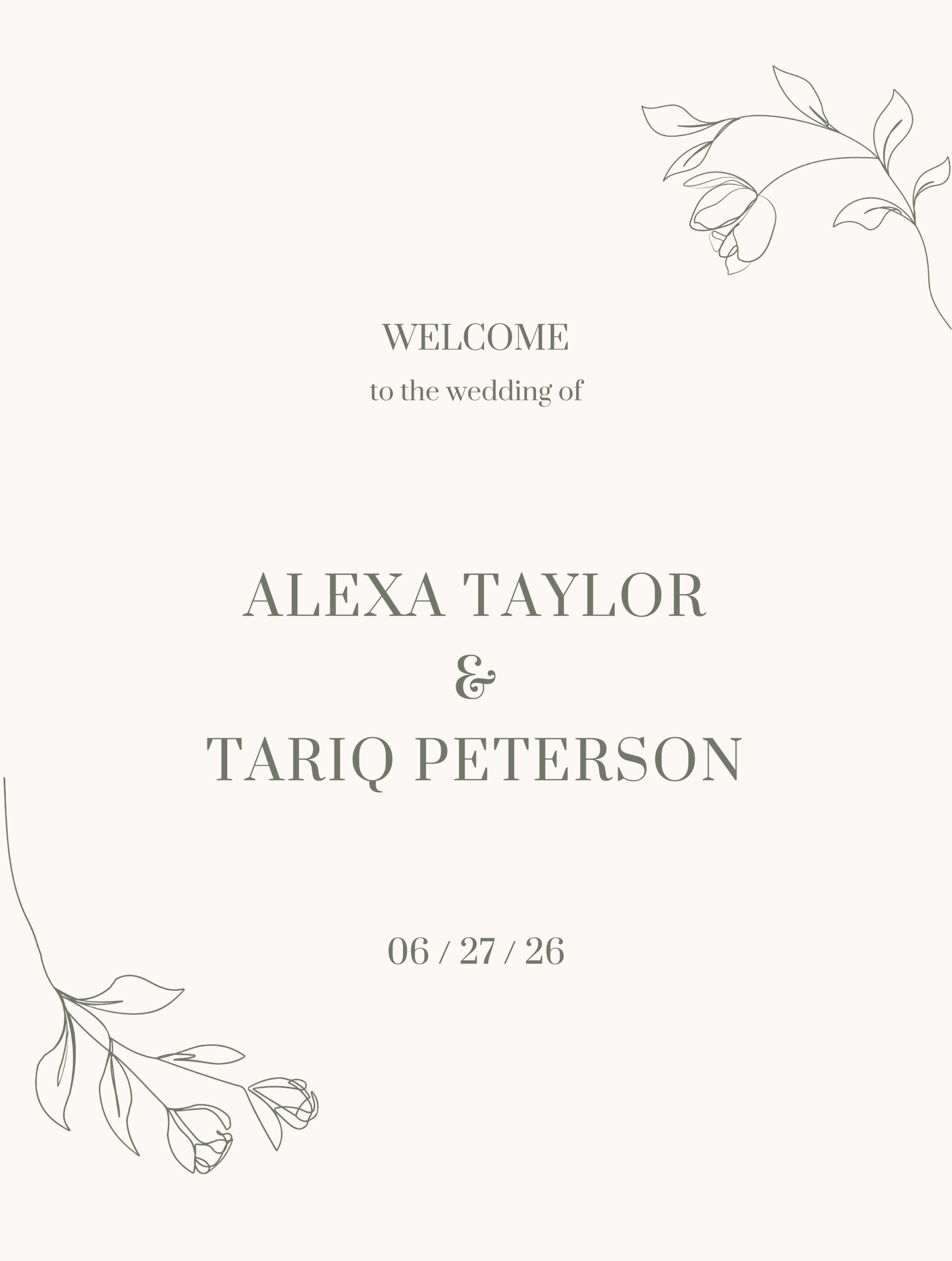 Maywood Portrait | Off-White | Zola Wedding Signs