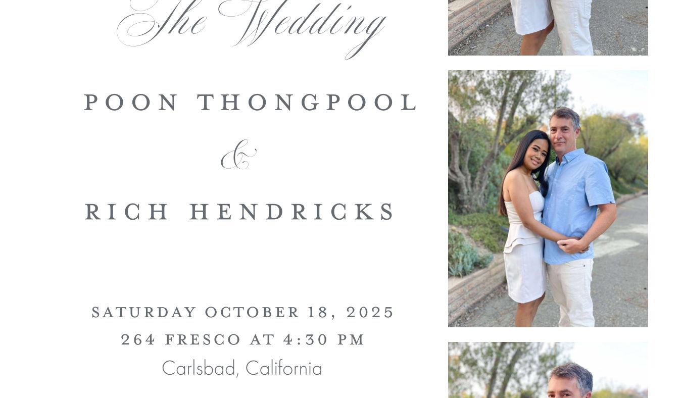 Poon Thongpool and Rich Hendricks' Wedding Website
