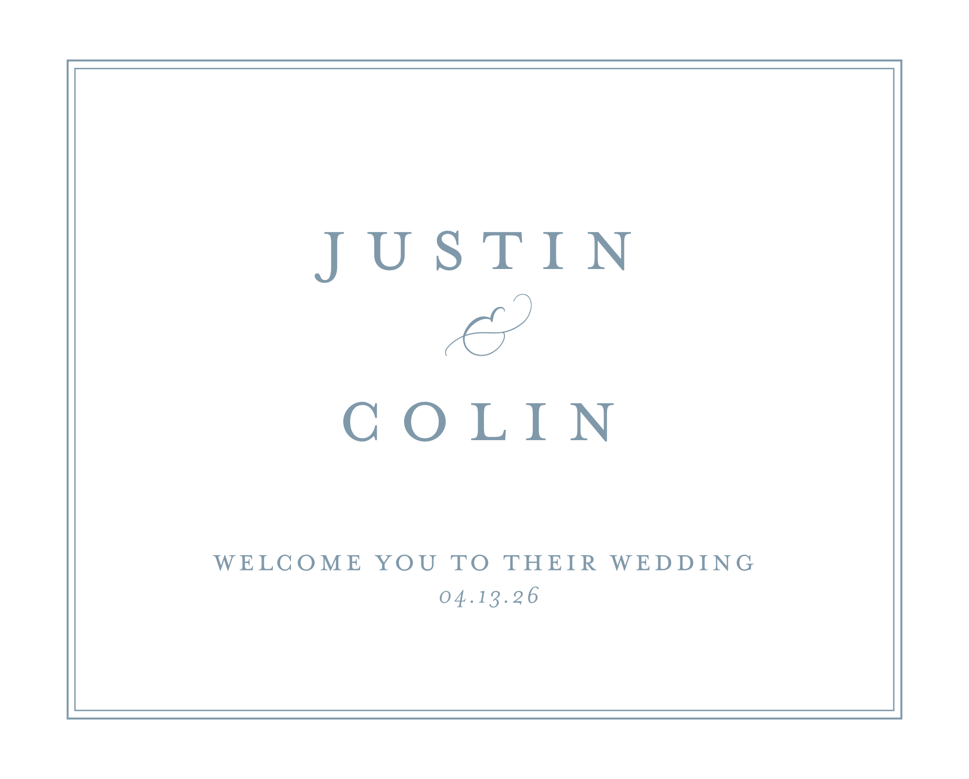 Classic Border Landscape | Storm Blue | Zola Wedding Signs