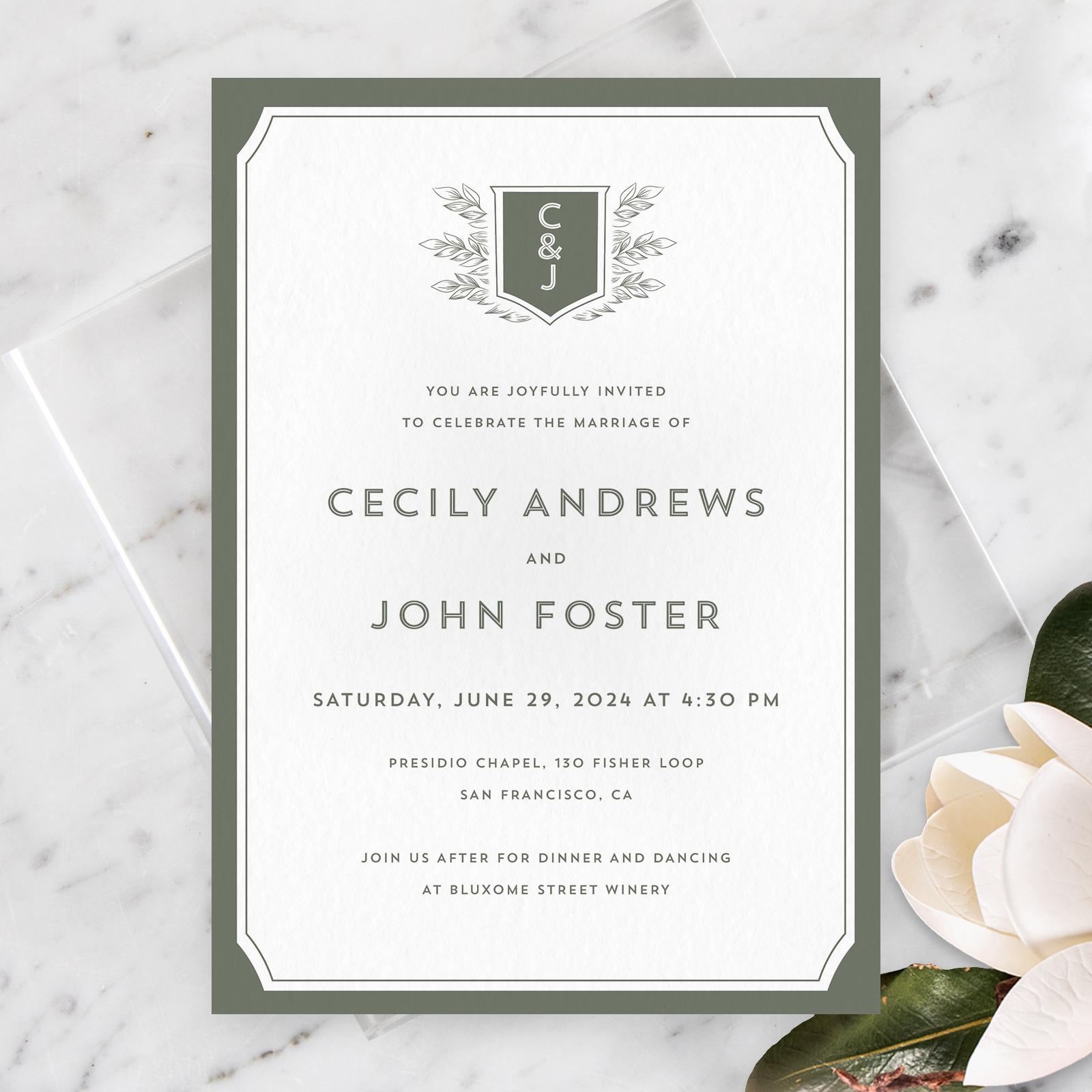 Zola Wedding Invitations - Laurent Portrait