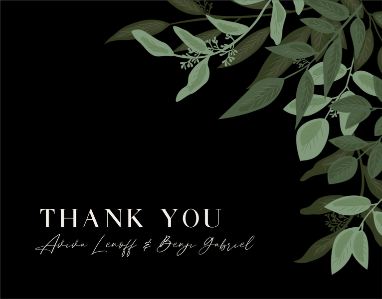 Summerlin Corner | Black | Zola Thank You Cards
