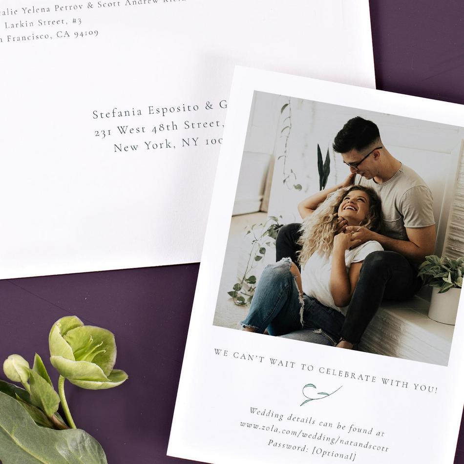 Sinfonia Portrait | White | Zola Wedding Invitations