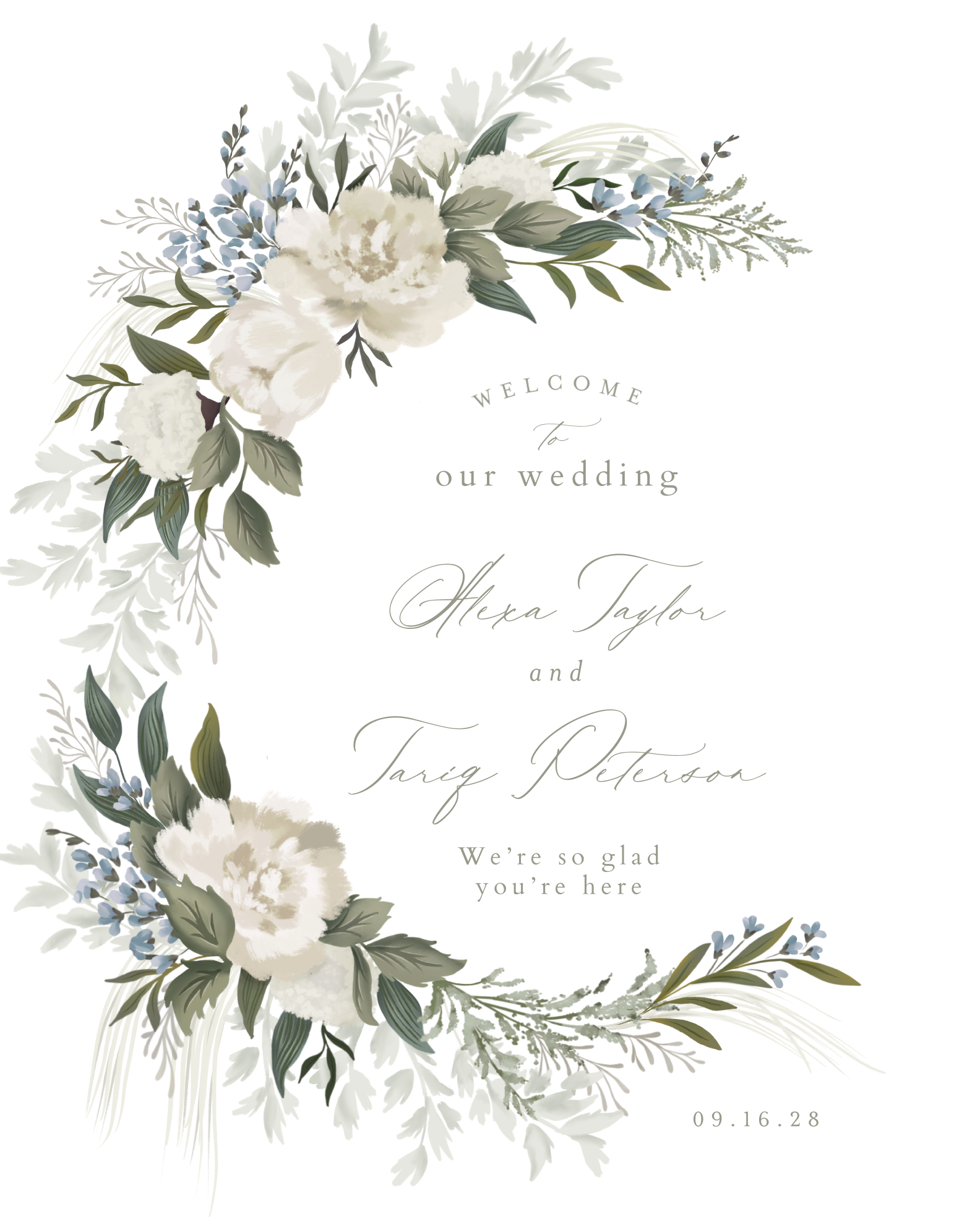 Juniper Portrait | White | Zola Wedding Signs