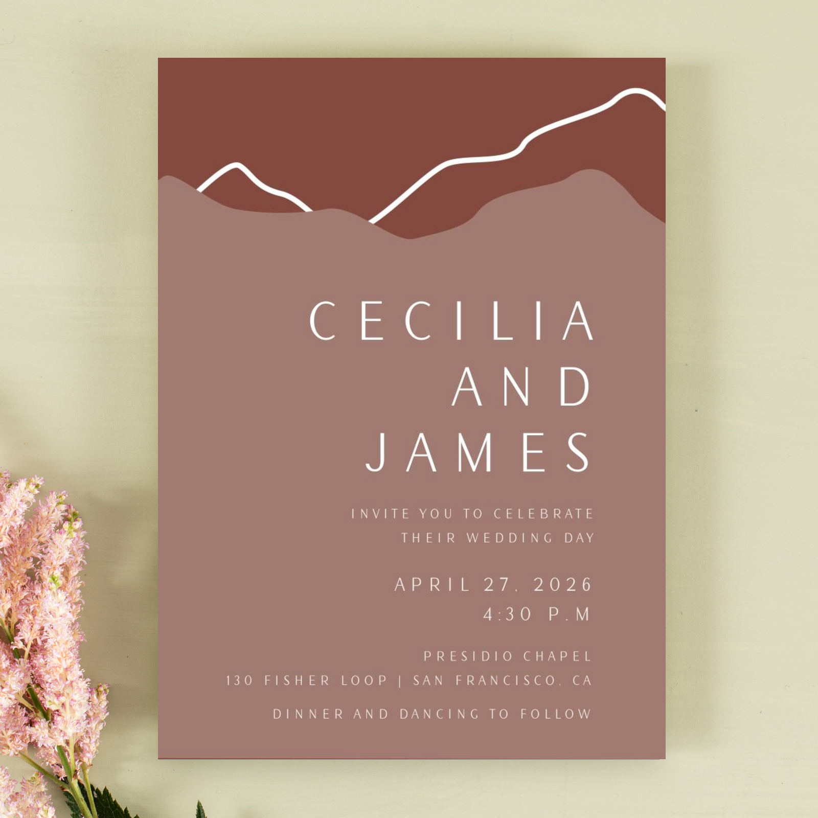 Zola Wedding Invitations - Cedarcrest Portrait